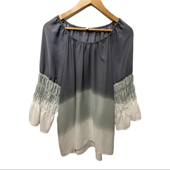 C Est. 1946 | Tops | Est 946 Ombre Color Gradient Boho Blouse Gathered ...